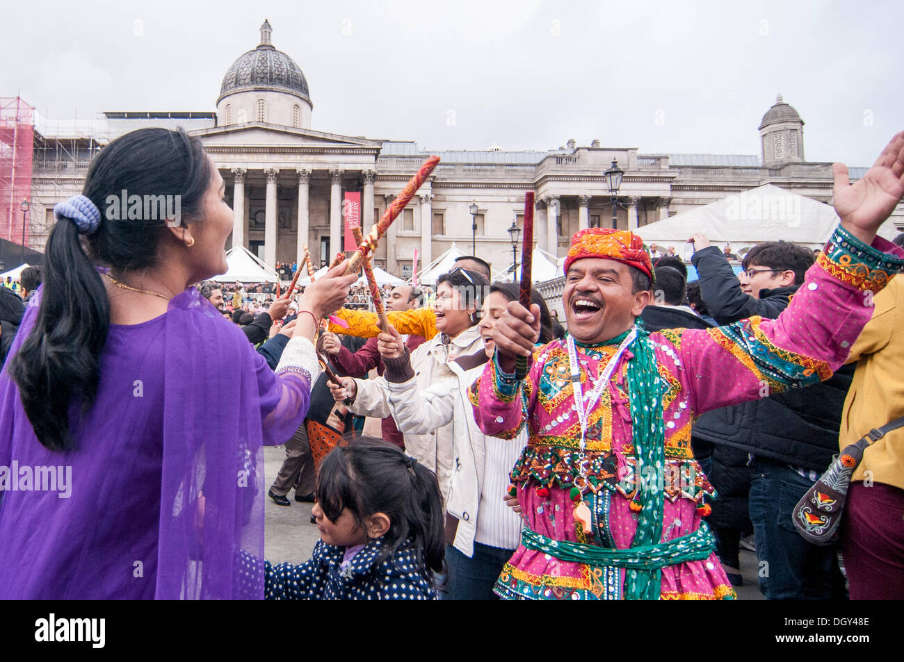 Trafalgar Square, London UK, 27 October 2013. Diwali is celebrated by ...