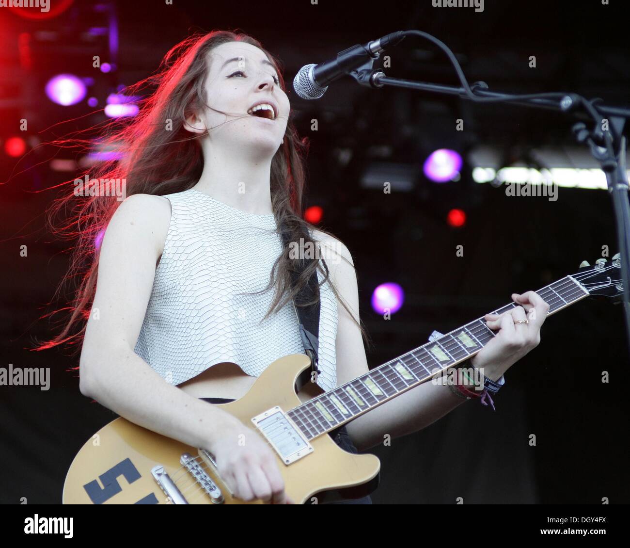 Las Vegas, NV, USA. 27th Oct, 2013. Haim, Alana Haim, on stage at the ...
