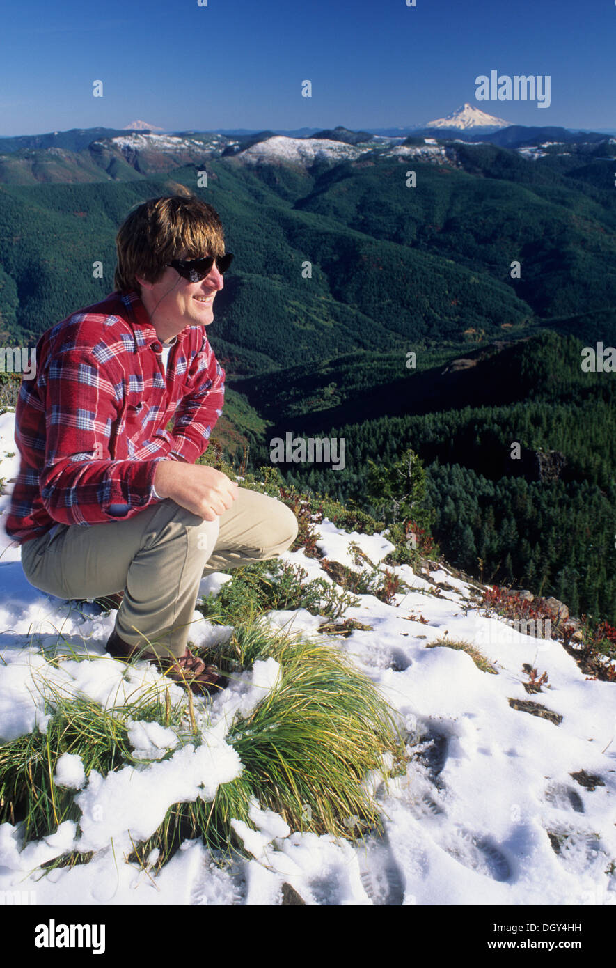 Table Rock summit to Mt Hood, Table Rock Wilderness, Oregon Stock Photo ...