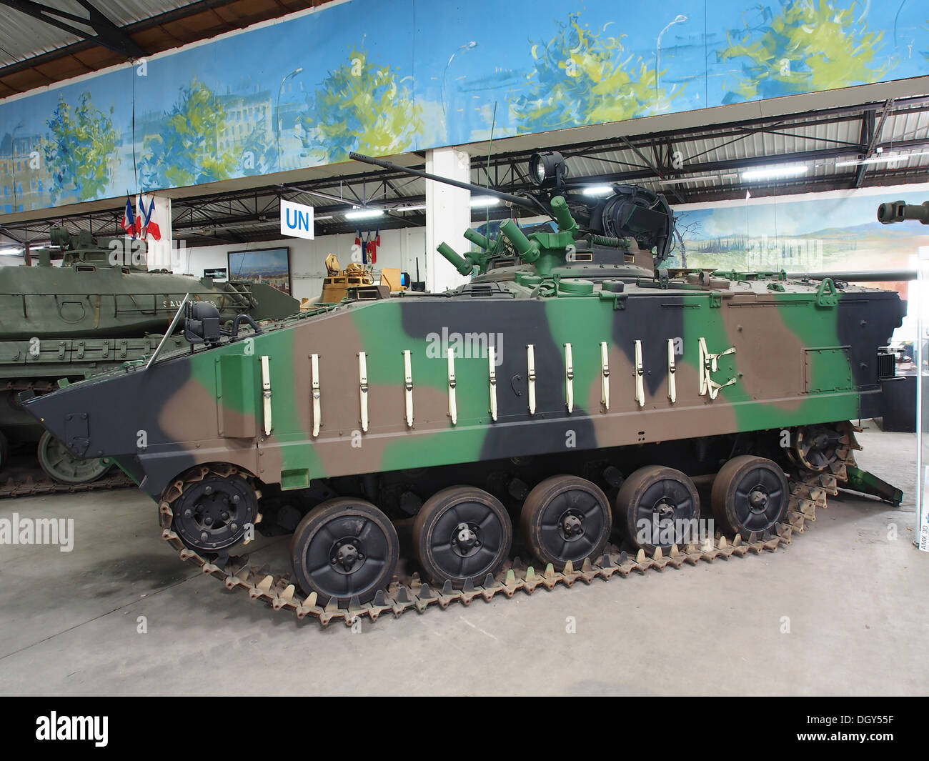 The AMX-10P is a French infantry fighting vehicle displayed at the Tank Museum in Saumur, France ...