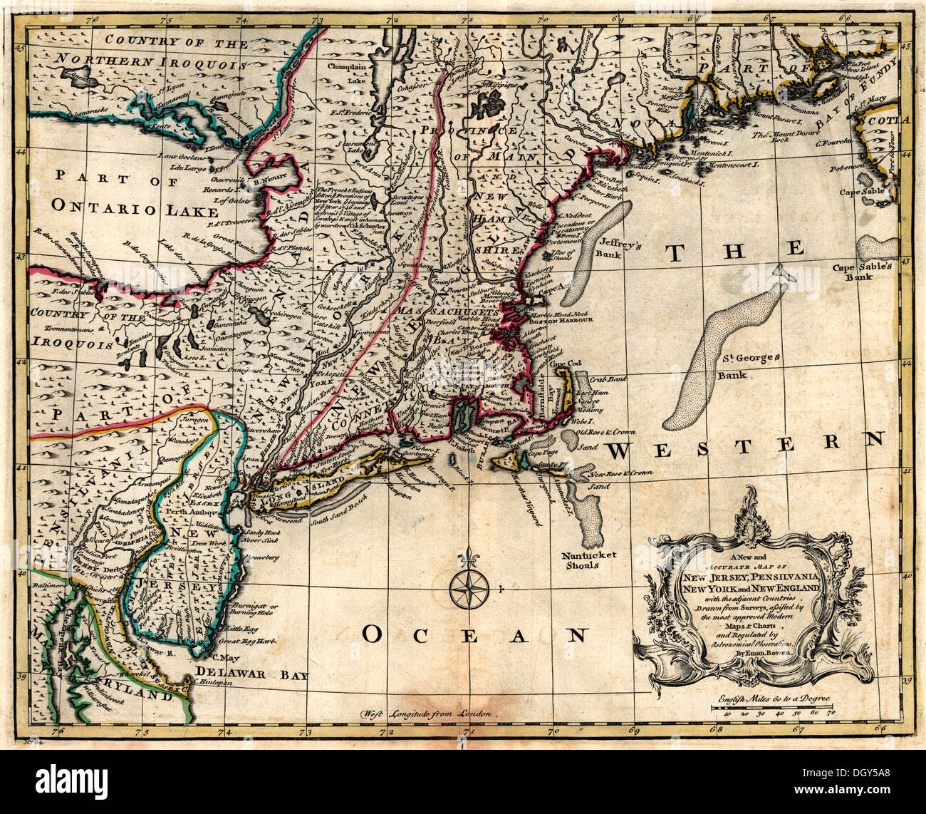 Map of new england colonial hi-res stock photography and images - Alamy