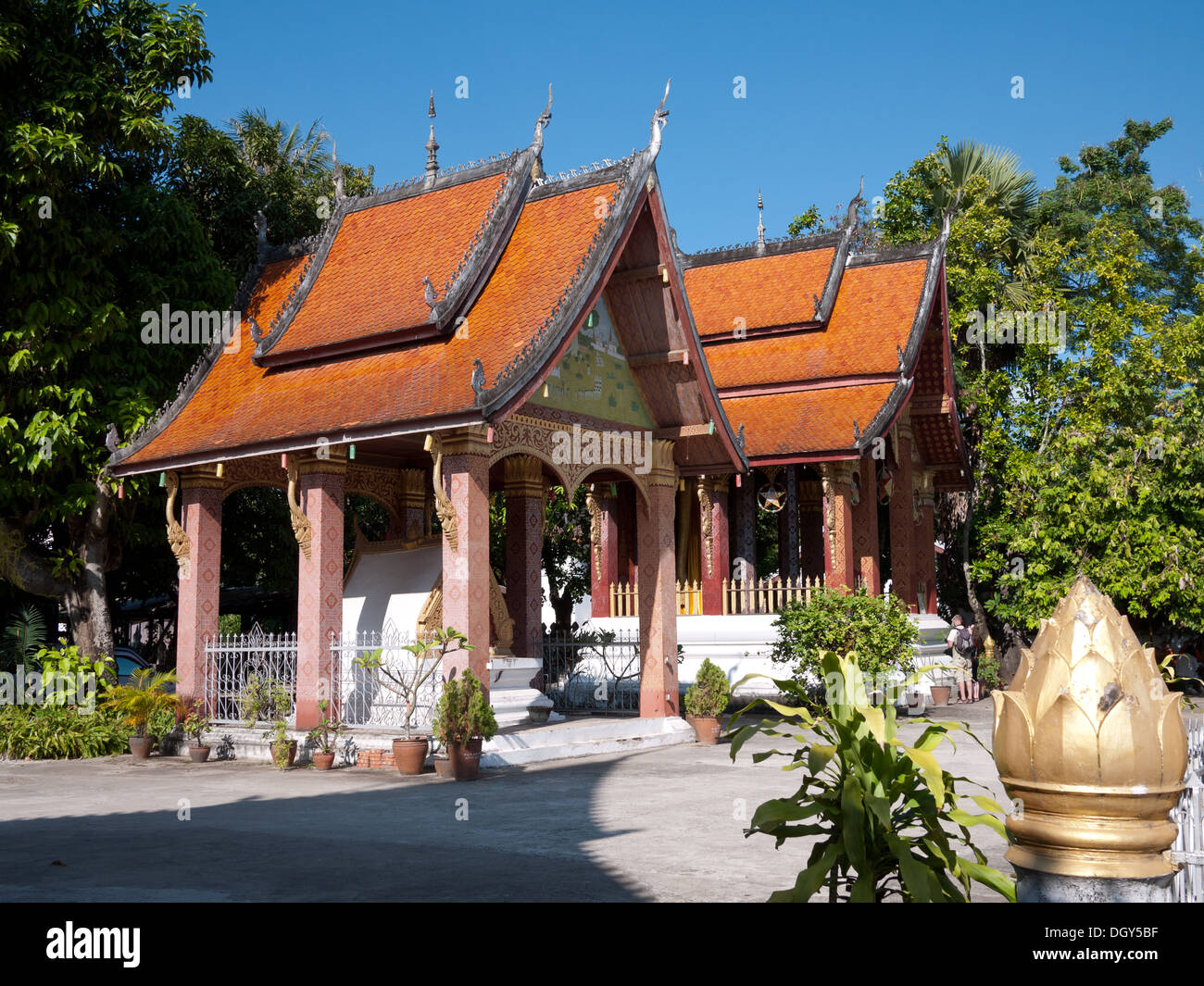 On the grounds of the Wat Sen Buddhist Temple in Luang Prabang, Laos ...