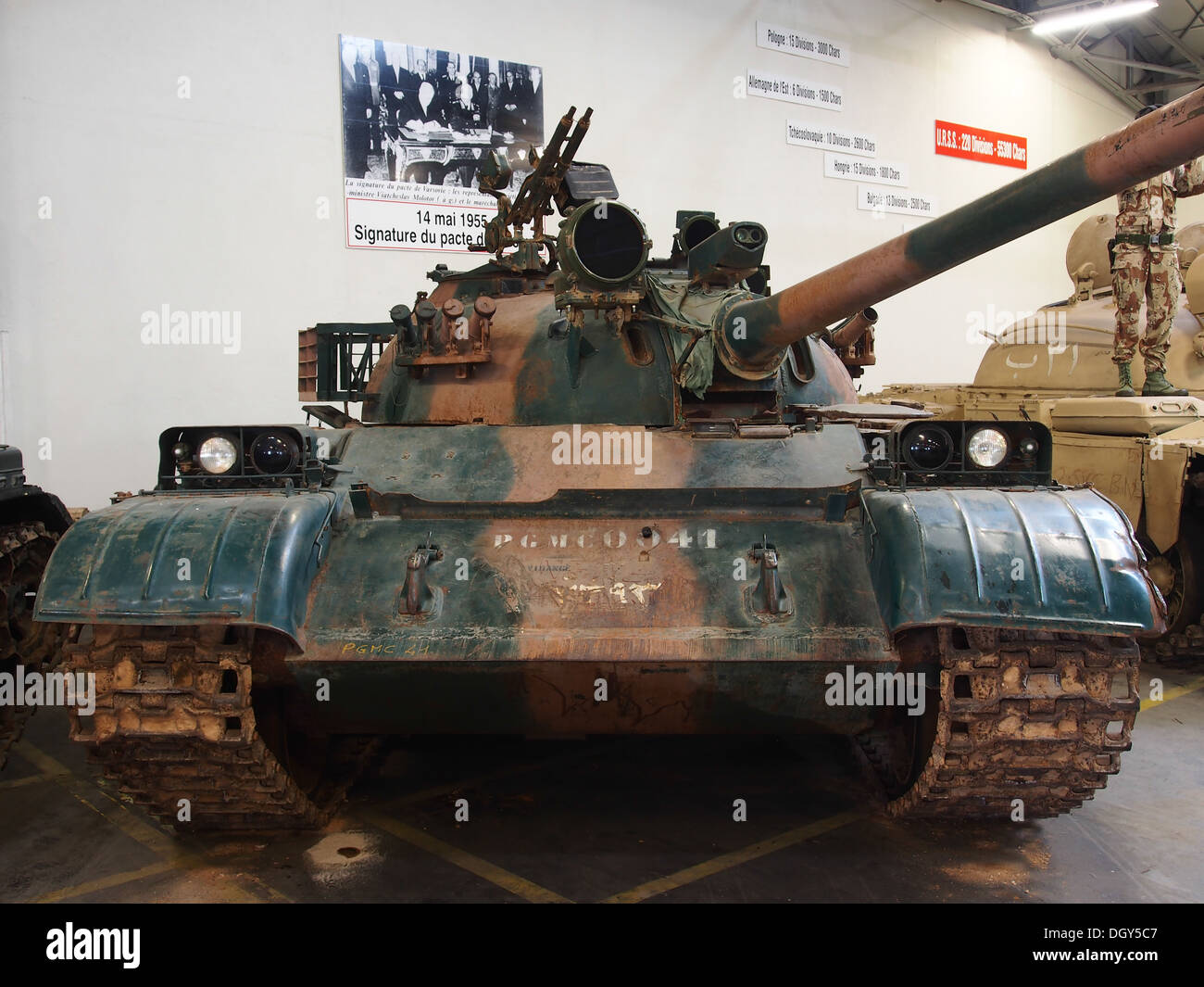 The T54/55, featured at the Tank Museum in Saumur, France, is one of ...
