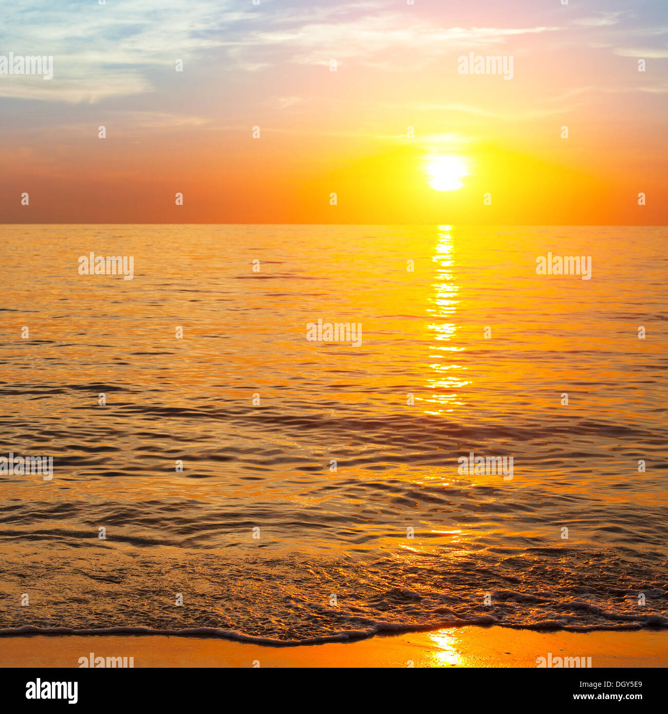 Sunset over ocean, nature composition Stock Photo - Alamy