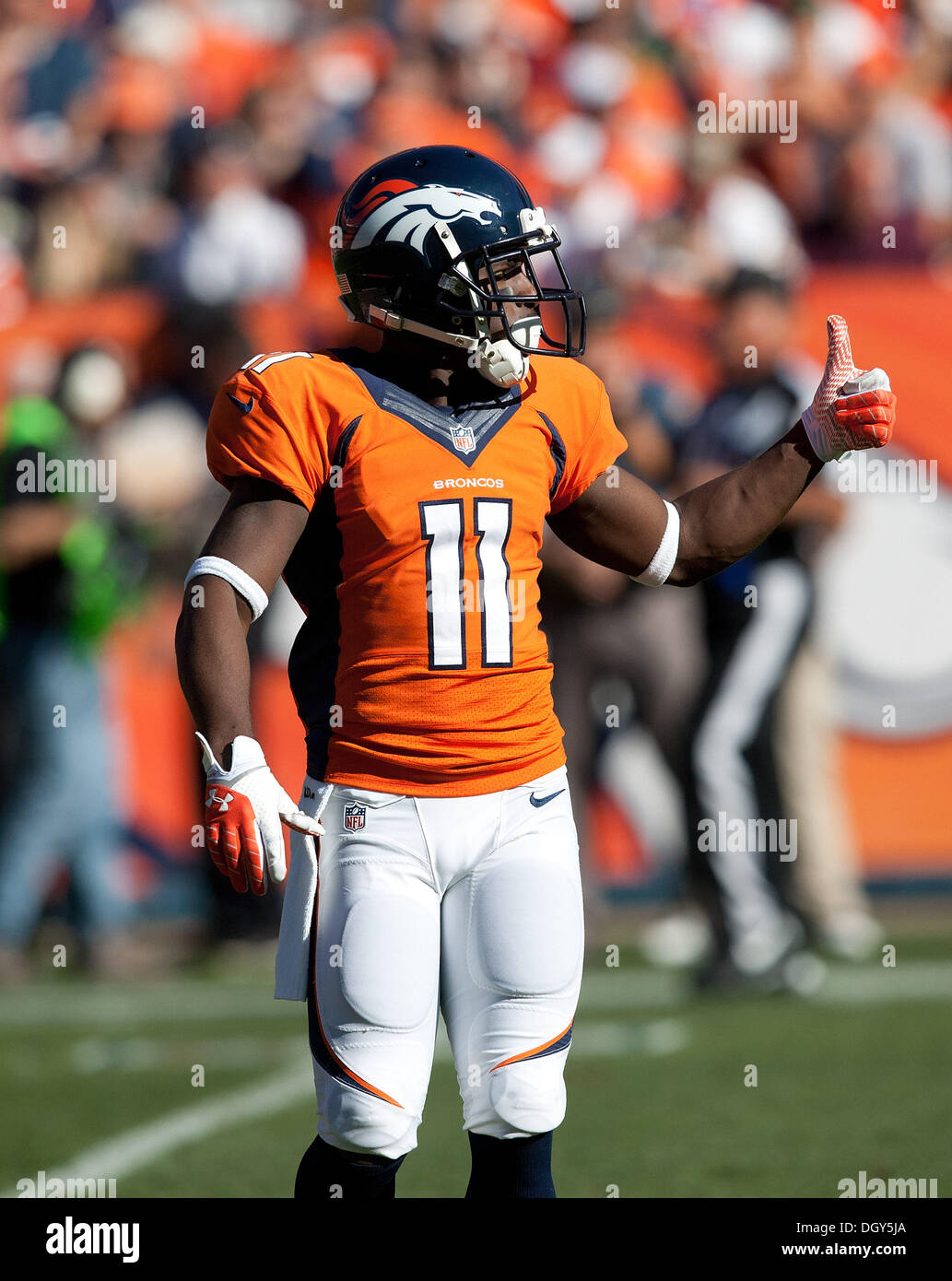 Denver, Colorado, USA. 27th Oct, 2013. Denver Broncos KR TRINDON ...