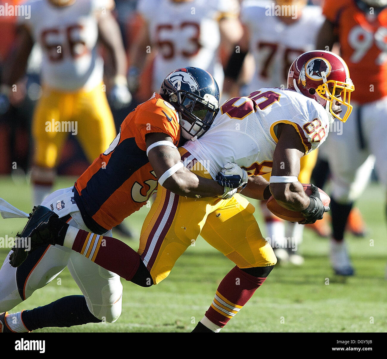 Denver, Colorado, USA. 27th Oct, 2013. Redskins WR PIERRE GARCON, right ...