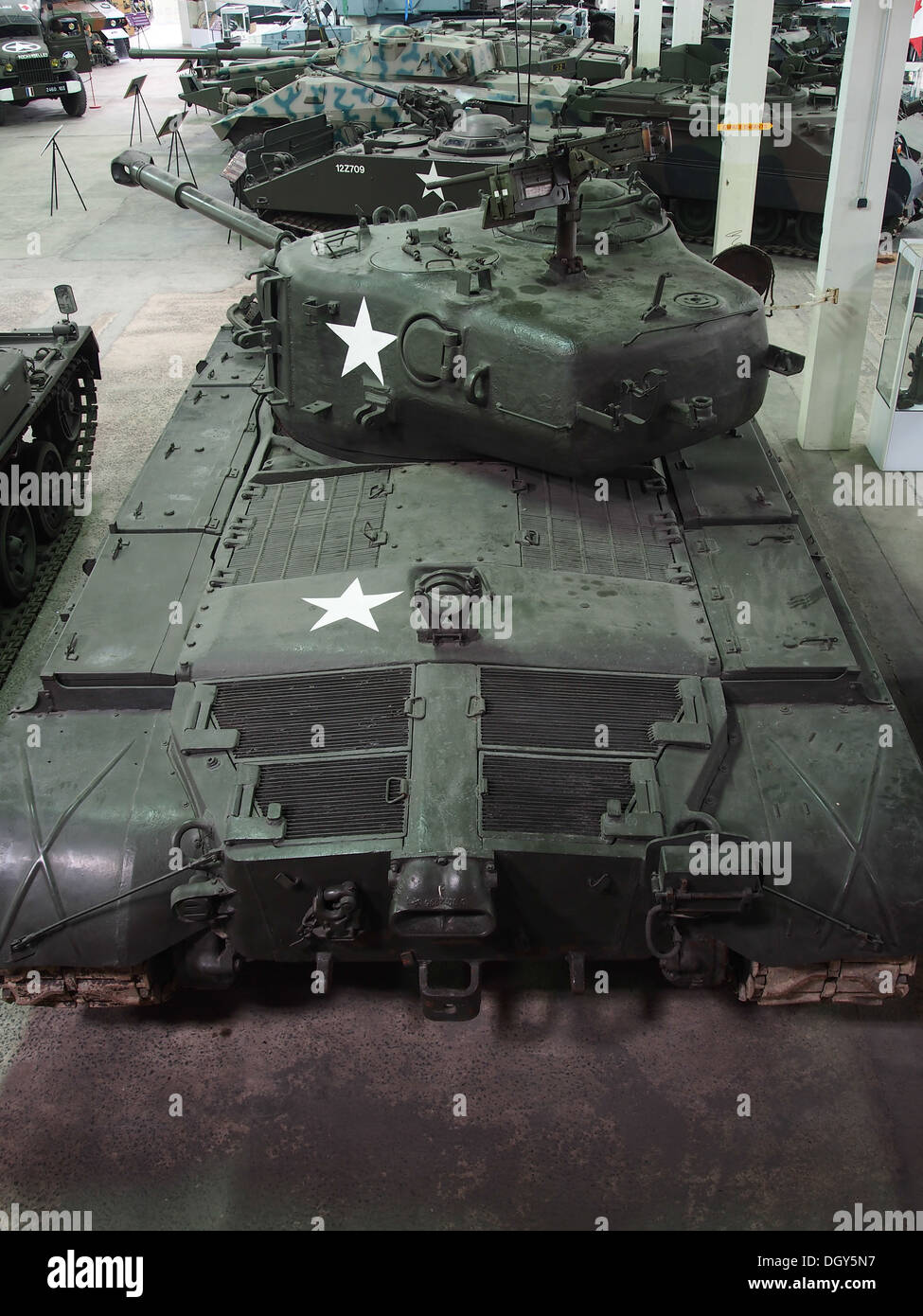 The M26 Pershing, a heavy American tank from World War II, is displayed ...