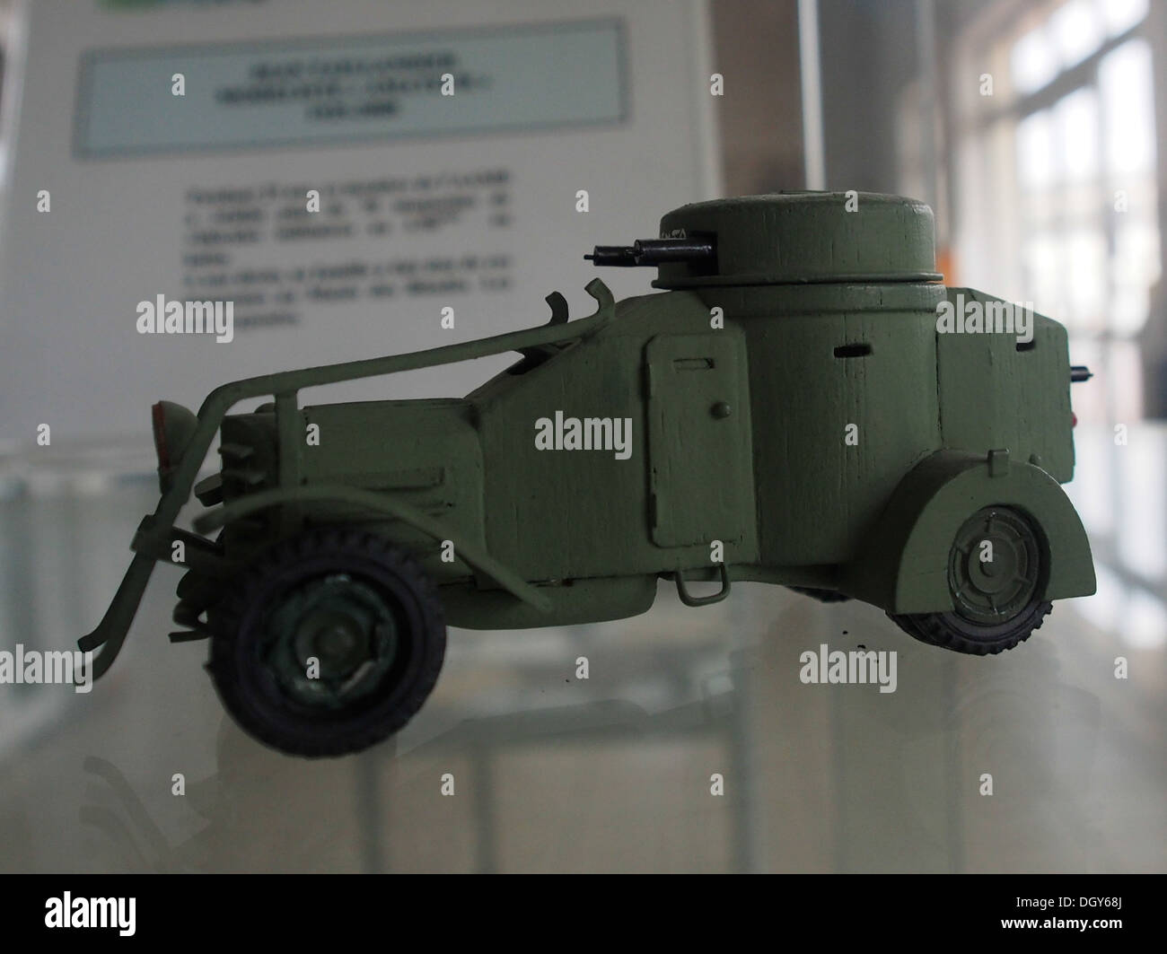 An armored car model on display at the Tank Museum in Saumur, France ...