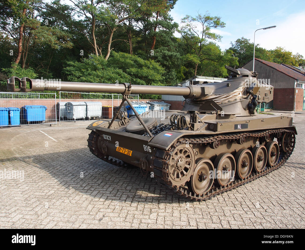 The AMX 13 103CV B16, a light tank used by the Royal Dutch Army, is ...