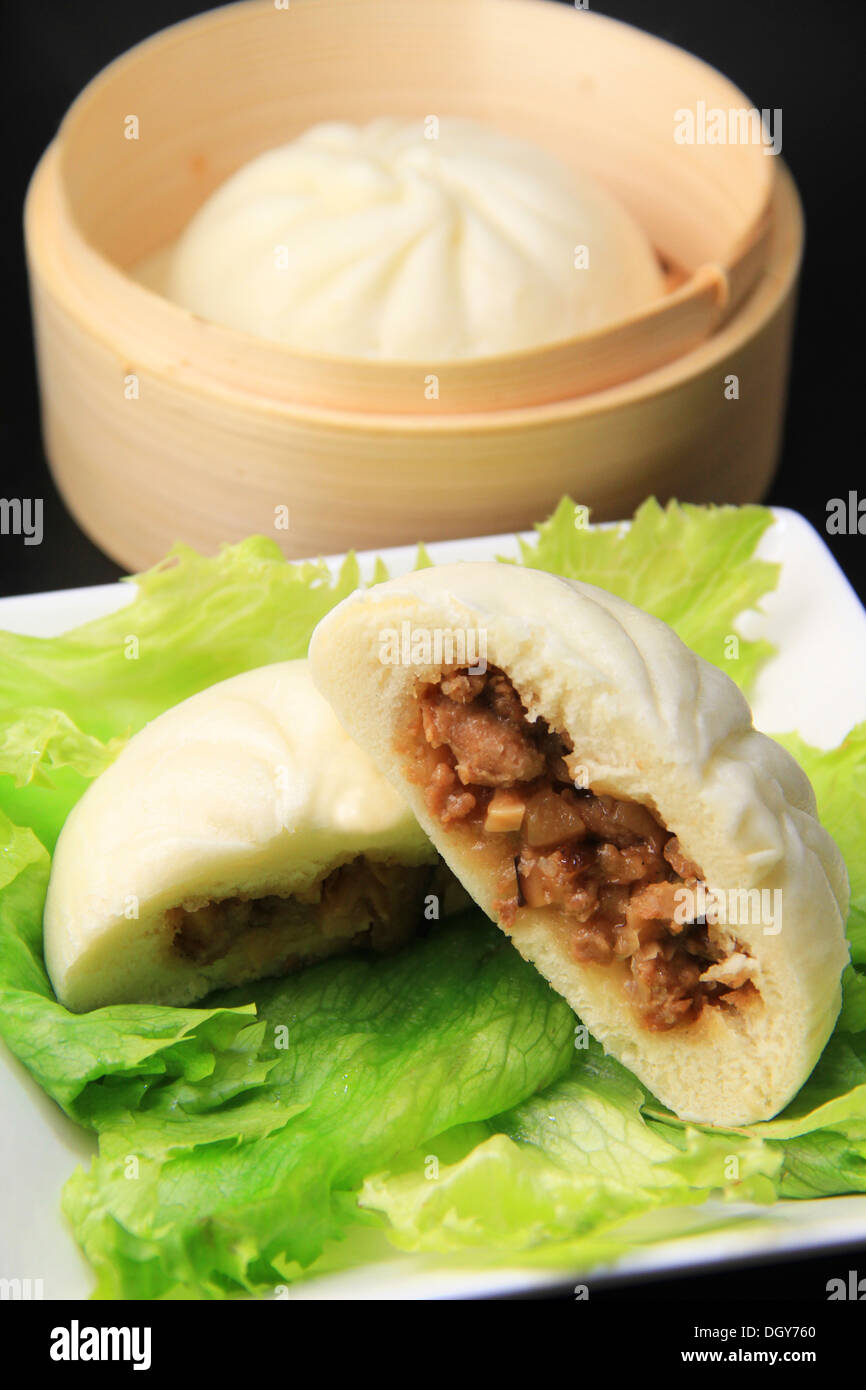 Steamed Meat Bun Stock Photo - Alamy