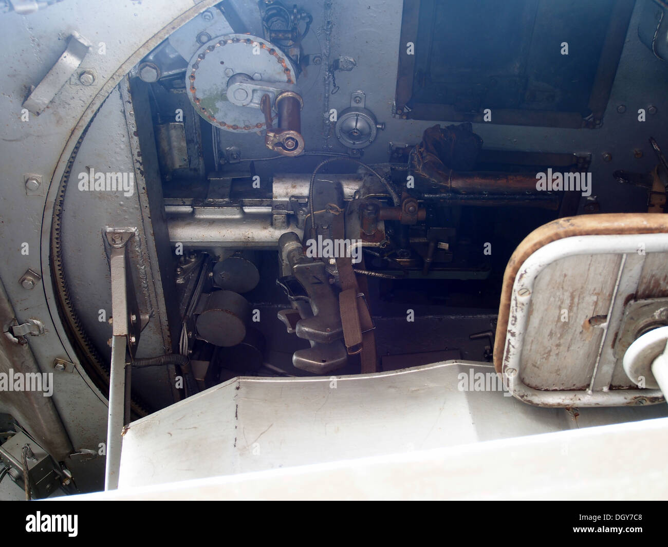 This image shows the interior of the turret of a Humber MkII, a British ...