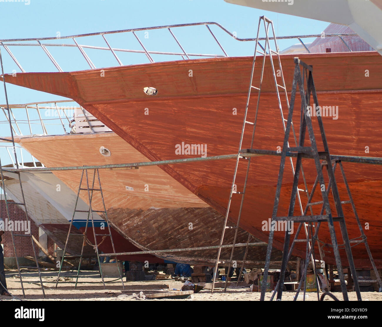 Old wooden boats on a dry dock, Hurghada, Egypt, Africa Stock Photo - Alamy