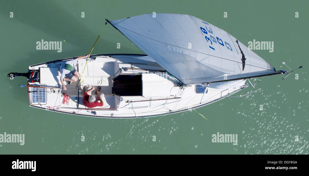 Sailboat, from above Stock Photo - Alamy