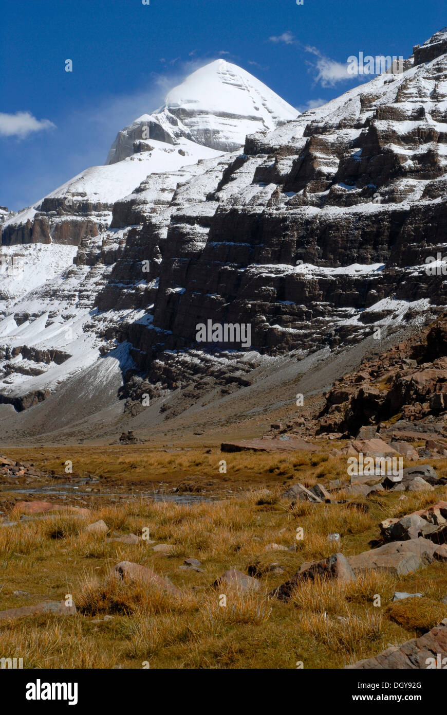 Mount Kailash, or Tibetan Kang Rinpoche, West Valley, Ngari province ...
