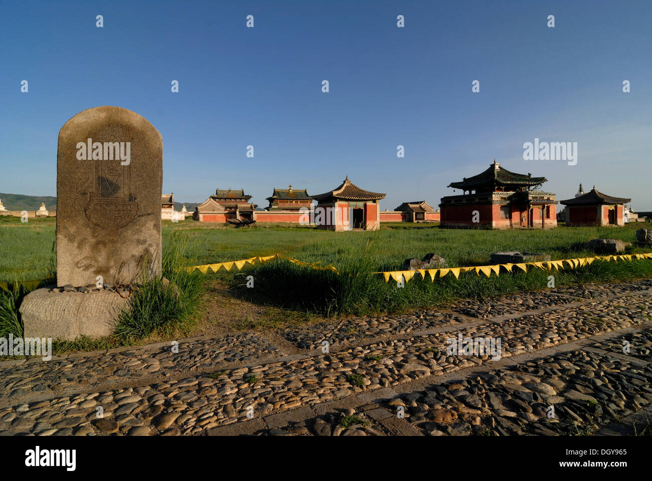 Temples and stone slabs at Erdene Zuu Khiid Monastery, Karakorum ...