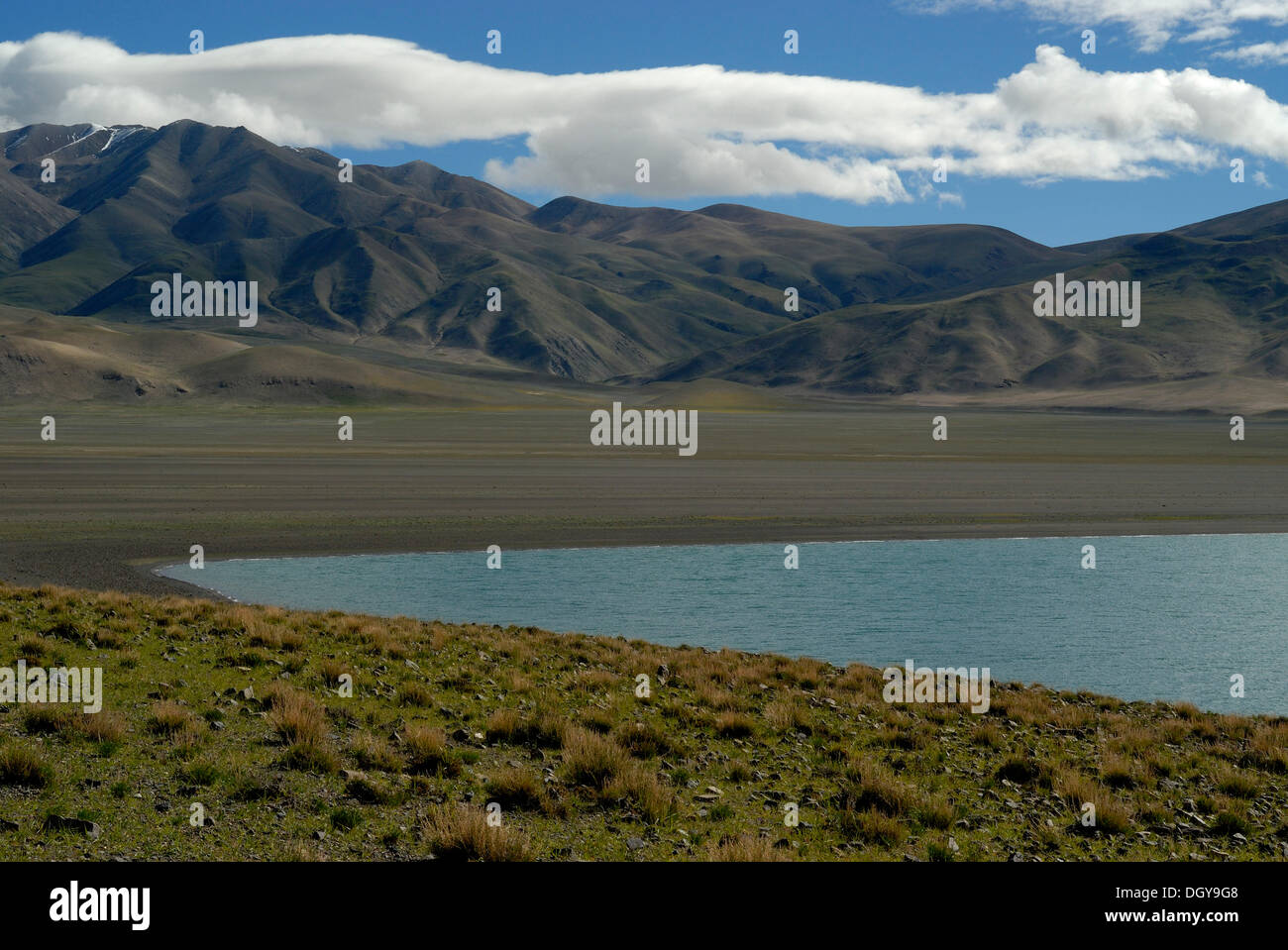 Lake Tso Nak, 5189 m, Changtang high plateau at Yakra, Western Tibet ...