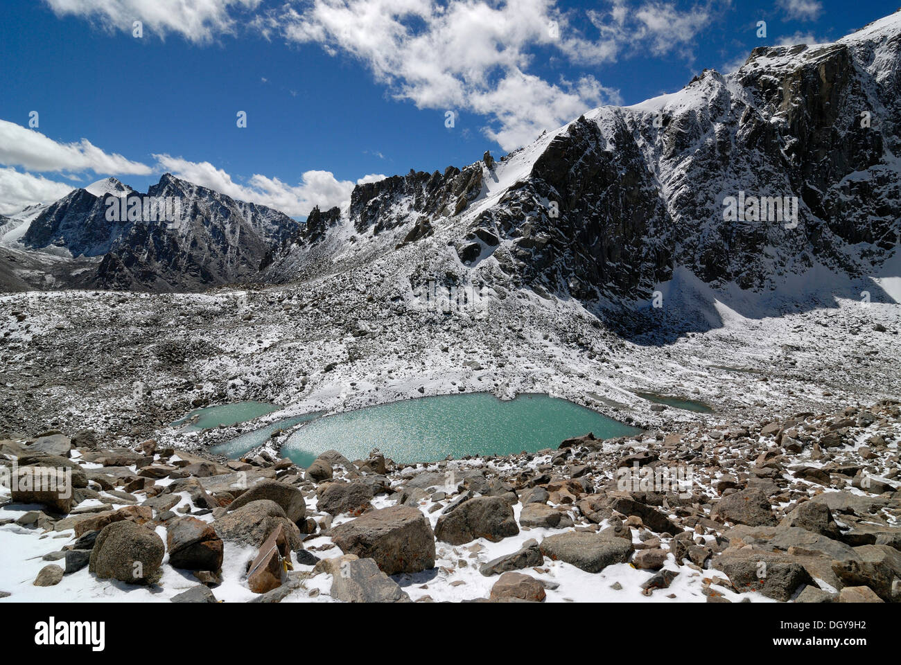 Holy lake with the snow, peak of the Dolma La Pass, 5700m ...