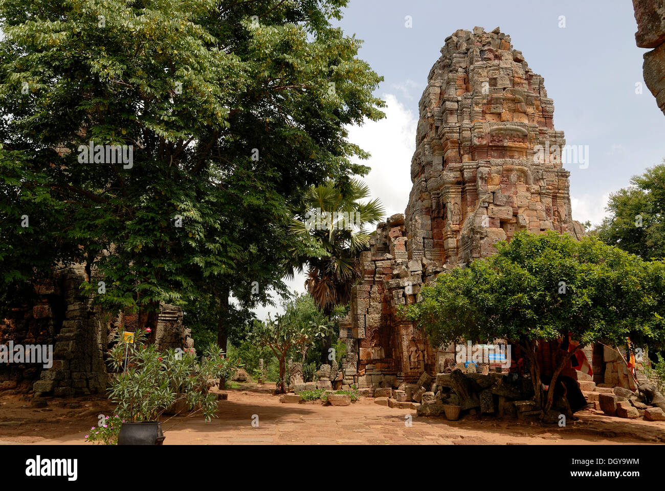 Buddhist temple, Wat Banan, with towers in the Angkor-style made from ...