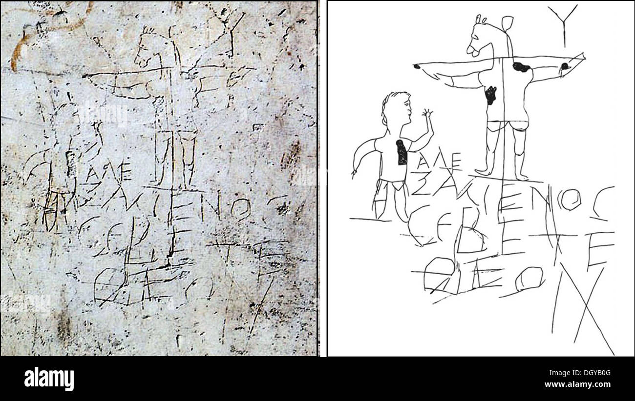 The Alexamenos graffito is an inscription carved in plaster on a wall ...