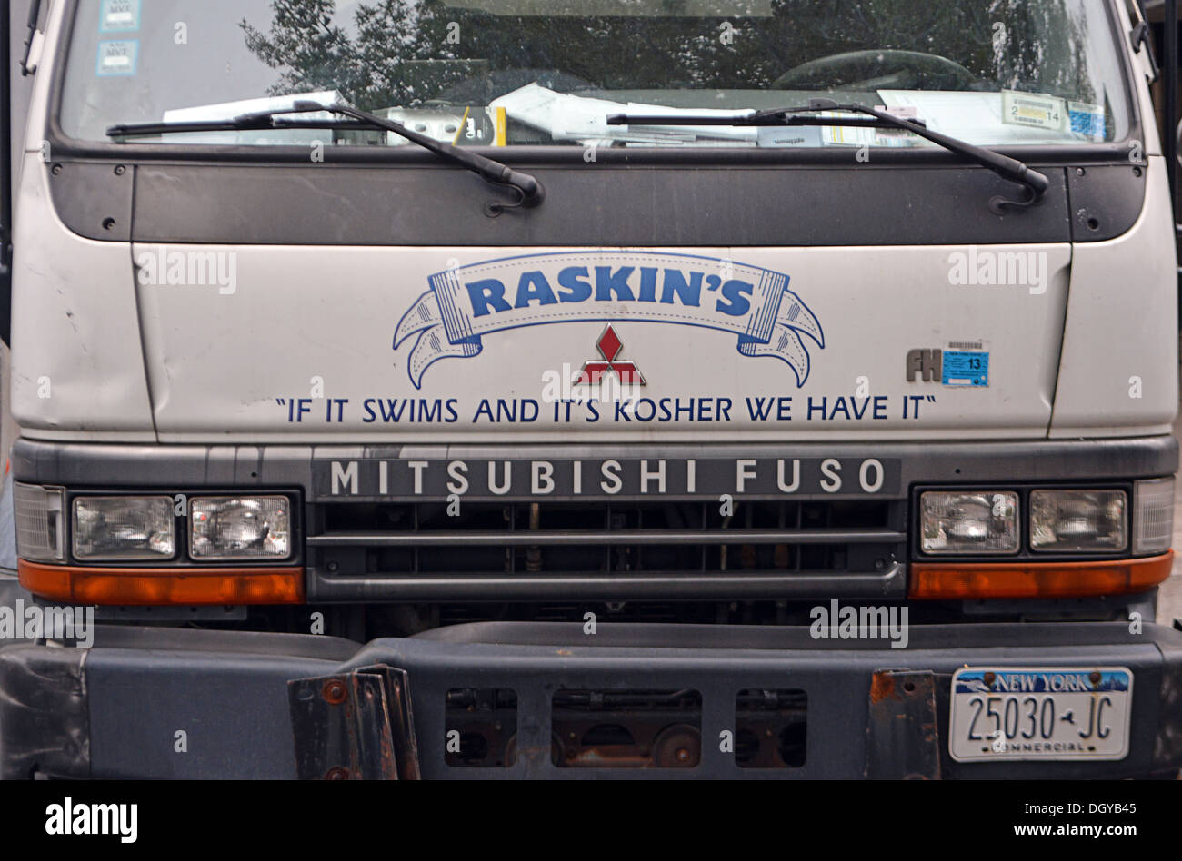 A truck for Raskin's kosher fish shop on Kingston Avenue in Crown ...