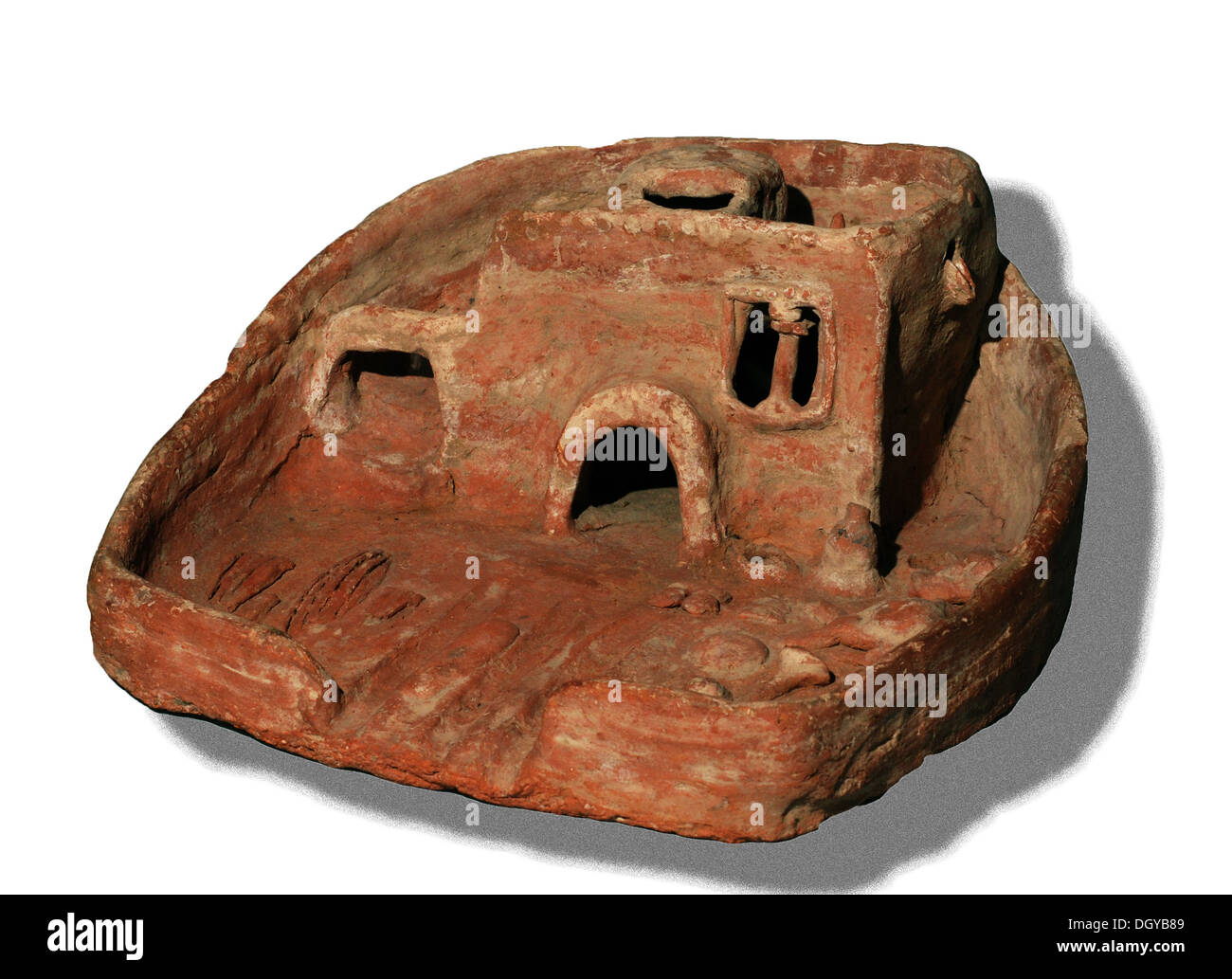5614. Clay model of a rural house with courtyard, Egypt, c. 10th. C BC ...
