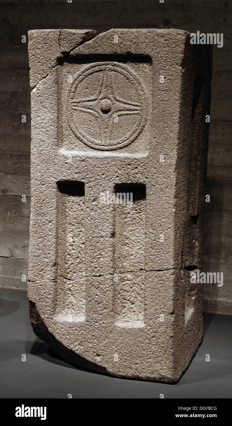 5683. Hazor, Holy of Holiest Orthostat Temple. Basalt stela with a ...