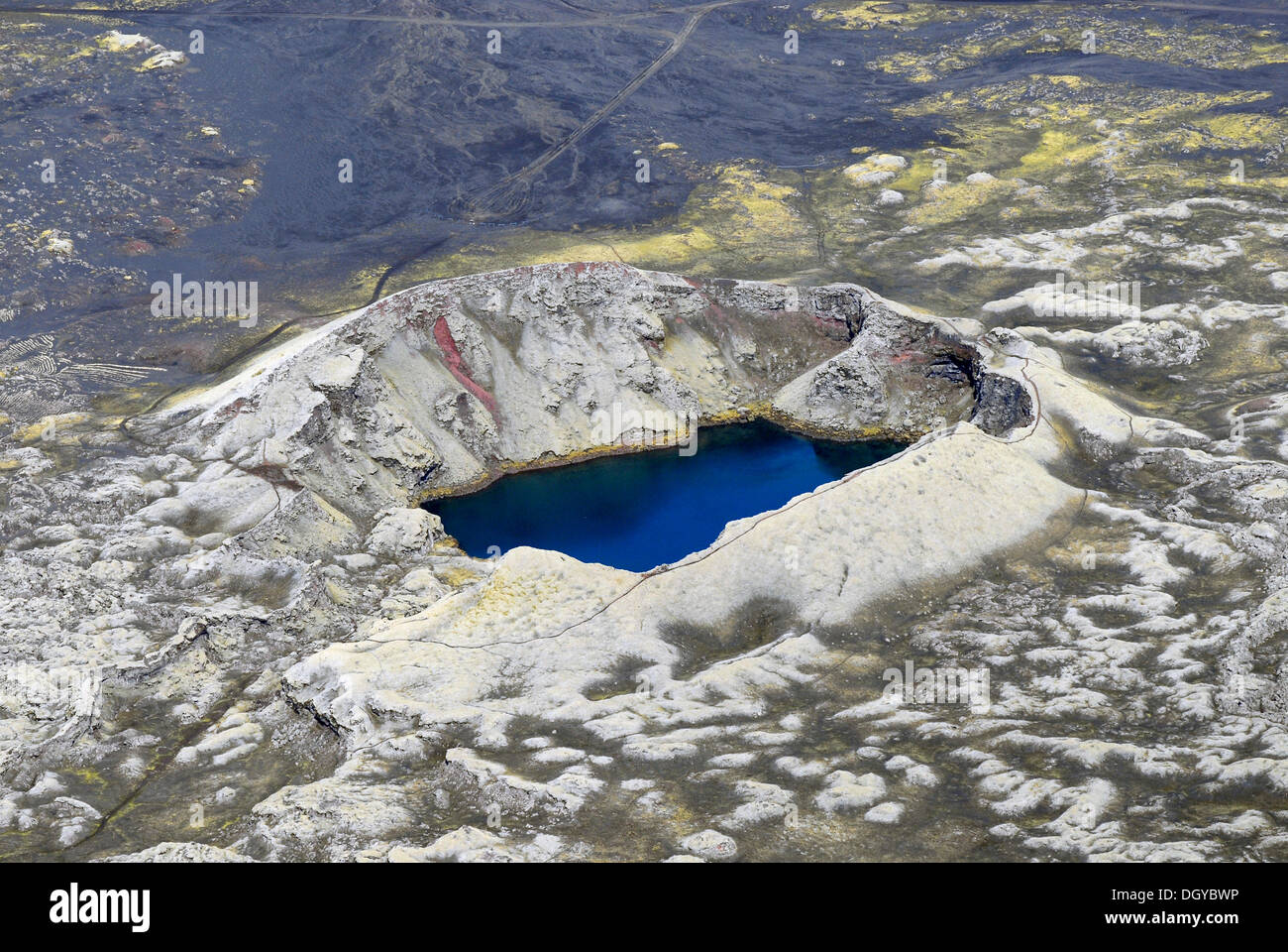 Aerial view, Laki craters, Laki or Lakagígar vulcanic fissure, Iceland ...