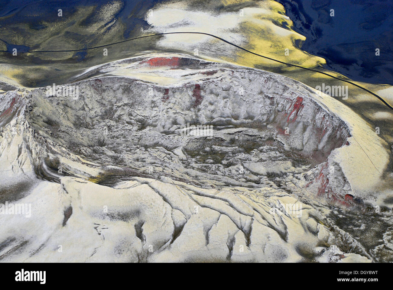 Aerial view, lava field, Laki craters, Laki or Lakagígar vulcanic ...