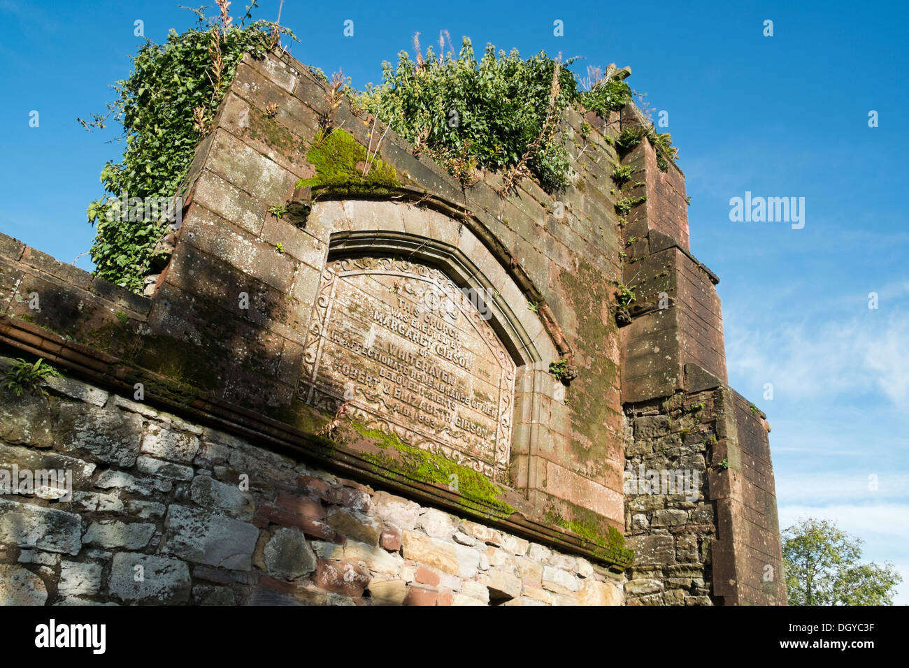 Detail from the grounds of St Nicholas' centre Whitehaven Cumbria UK ...