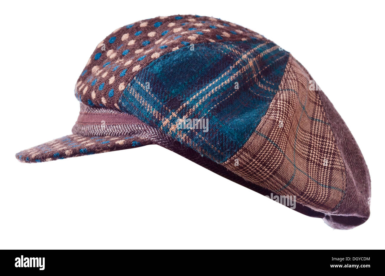 Checkered cap isolated on white background Stock Photo - Alamy