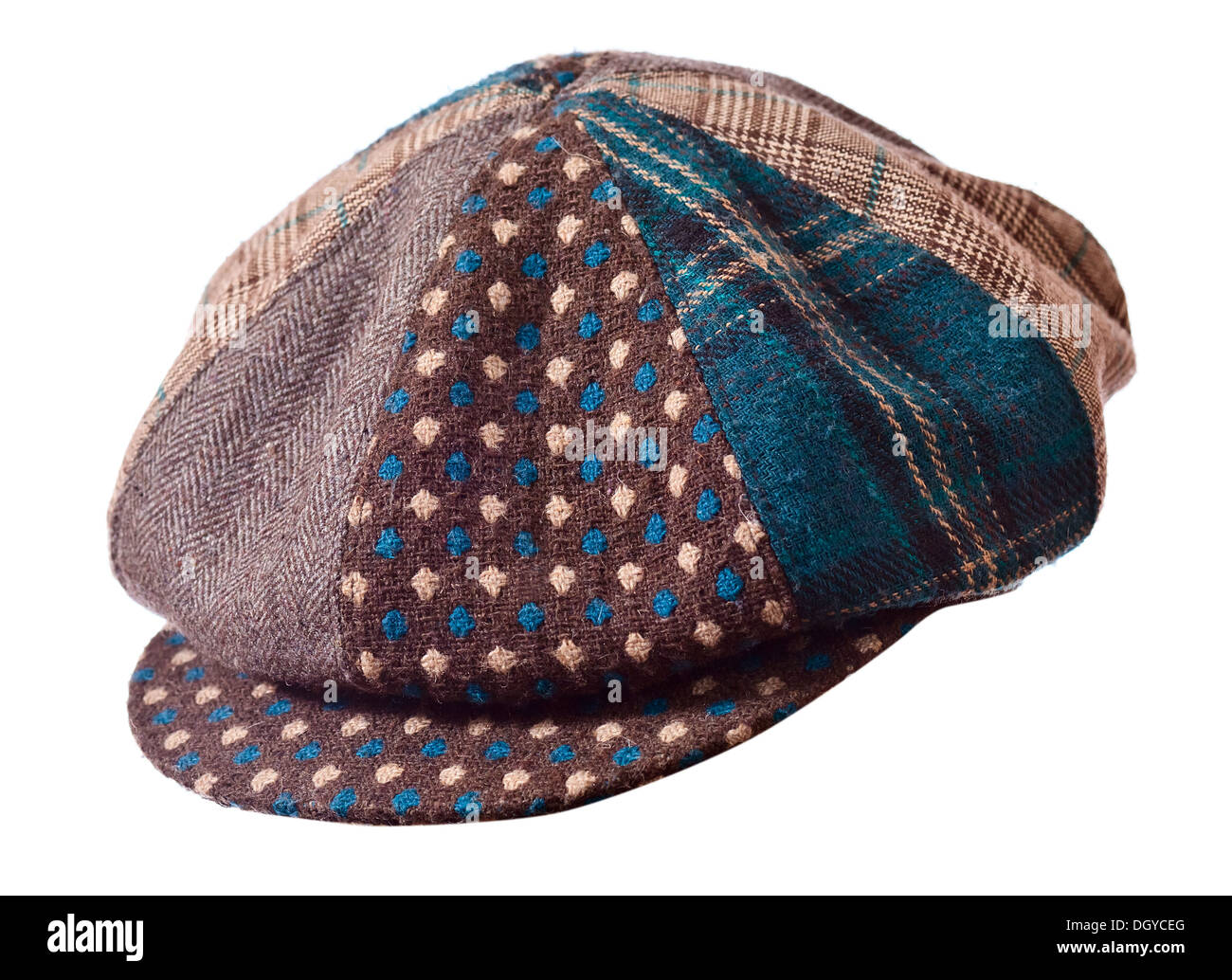 Checkered cap isolated on white background Stock Photo - Alamy