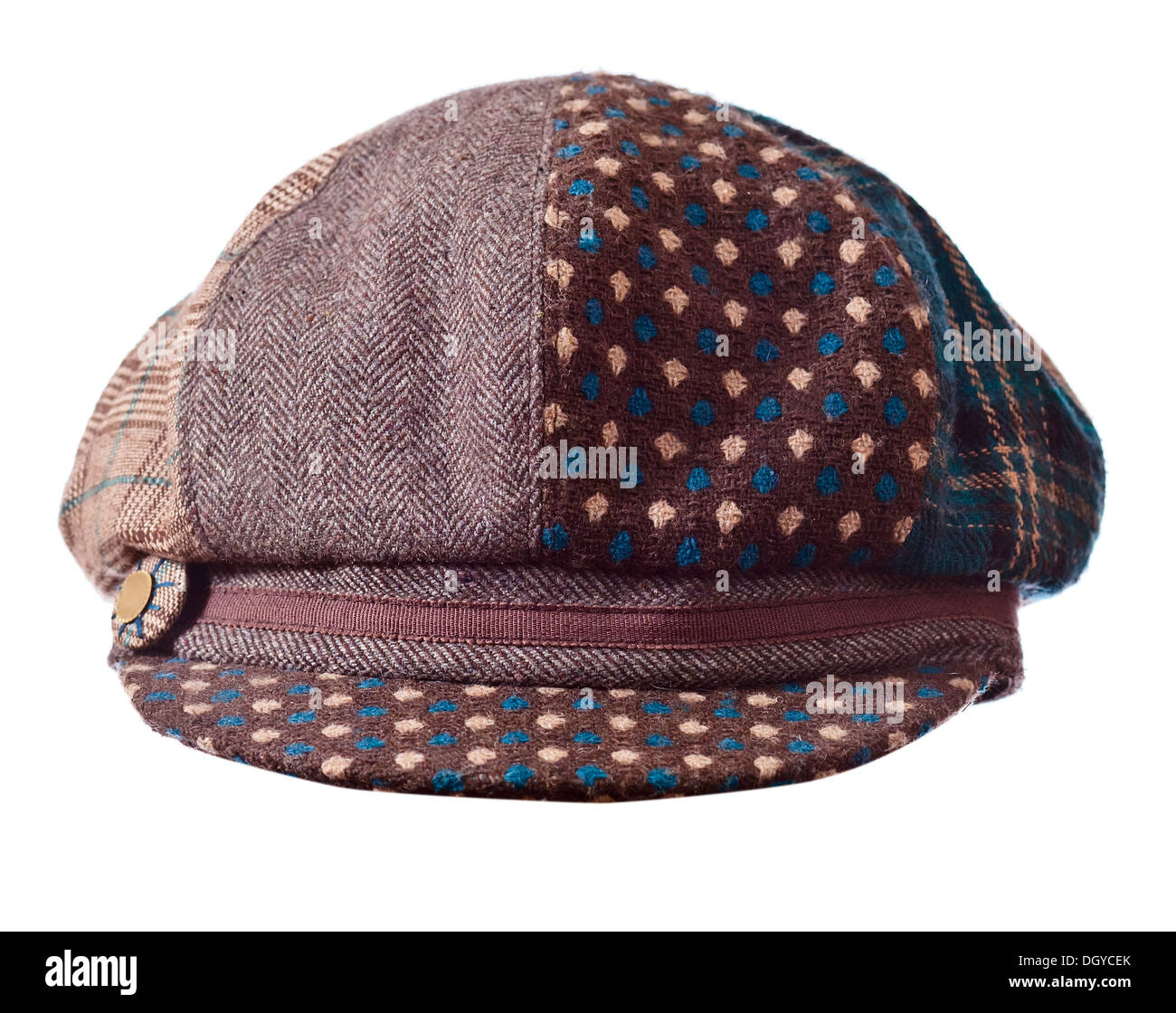 Checkered cap isolated on white background Stock Photo - Alamy