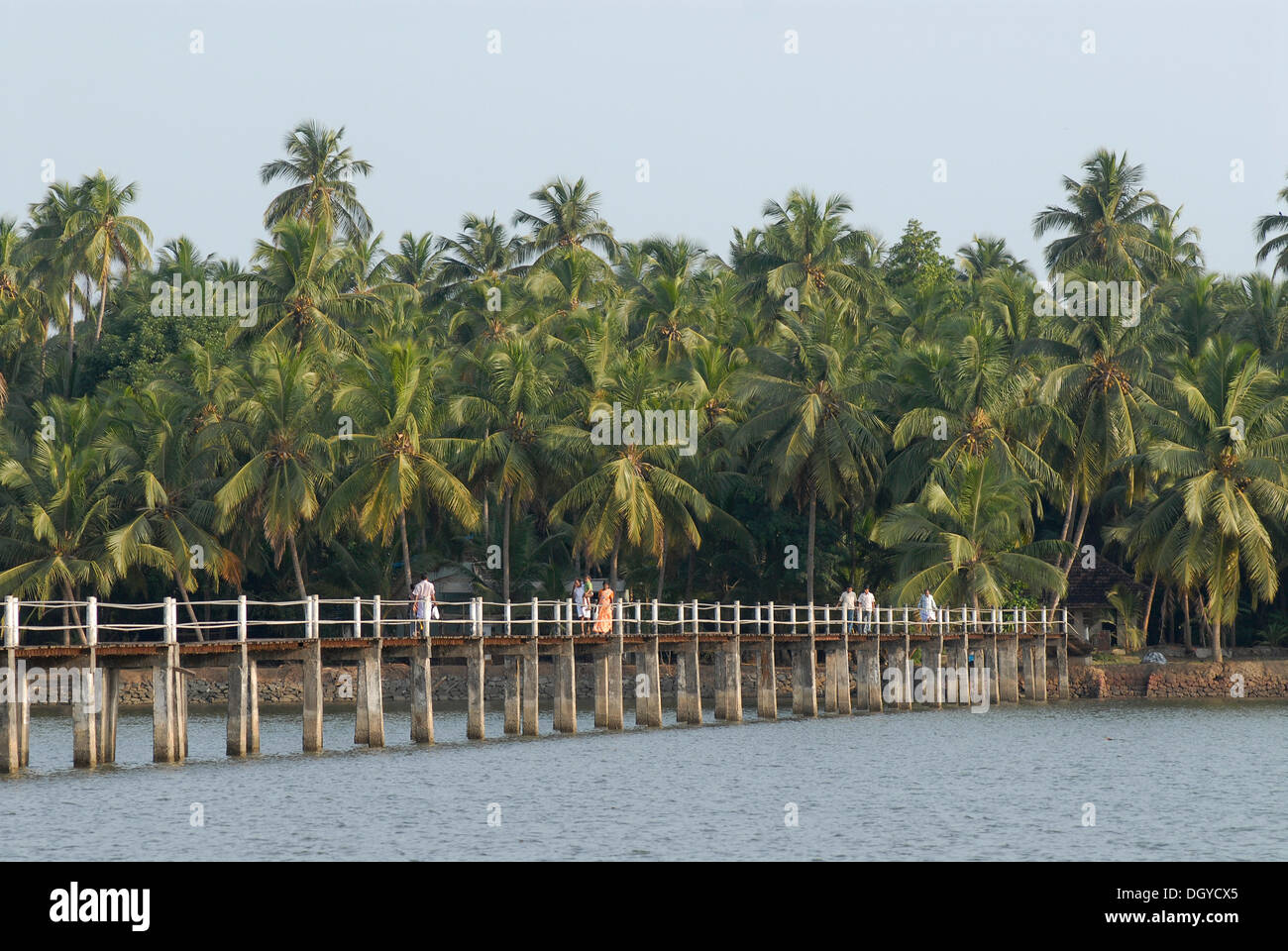 Bridge across the Backwaters, Nileshwaram, Malabar Coast, northern ...