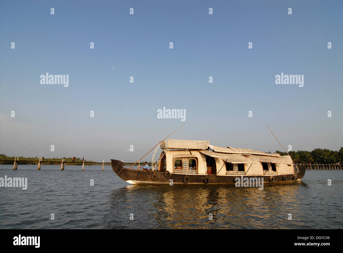 Houseboat, Backwaters, Nileshwaram, Malabar Coast, northern Kerala ...