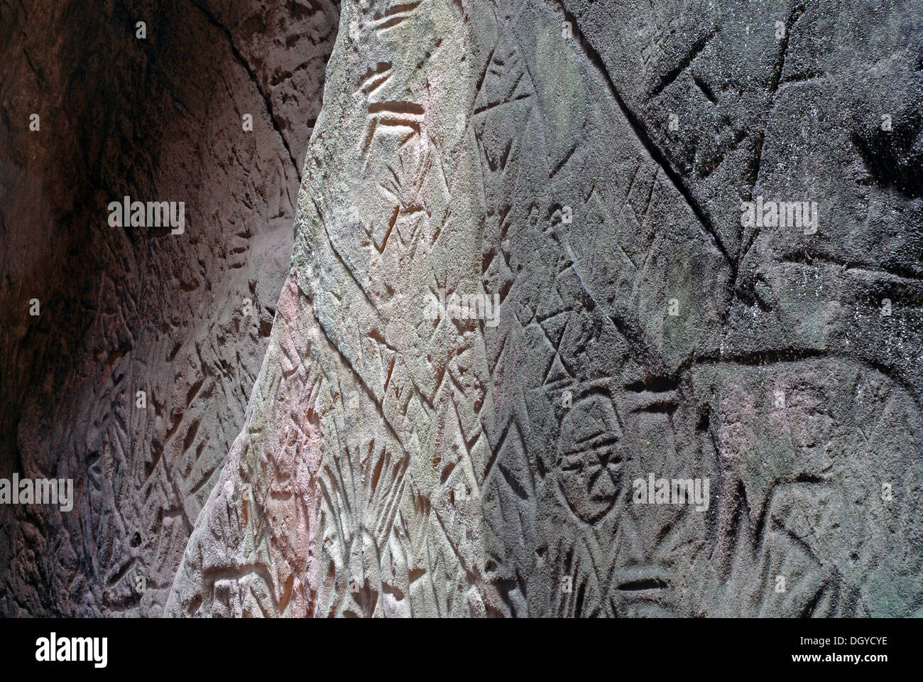 Prehistoric engravings, Ettakal Caves, North Kerala, Western Ghats ...