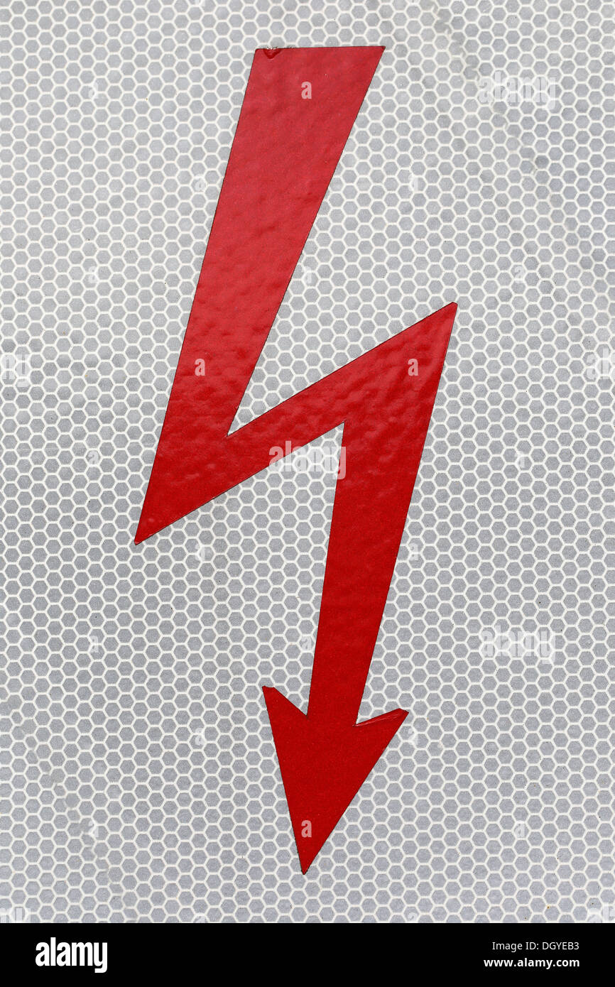 A flash on a sign as a symbol for high voltage Stock Photo - Alamy