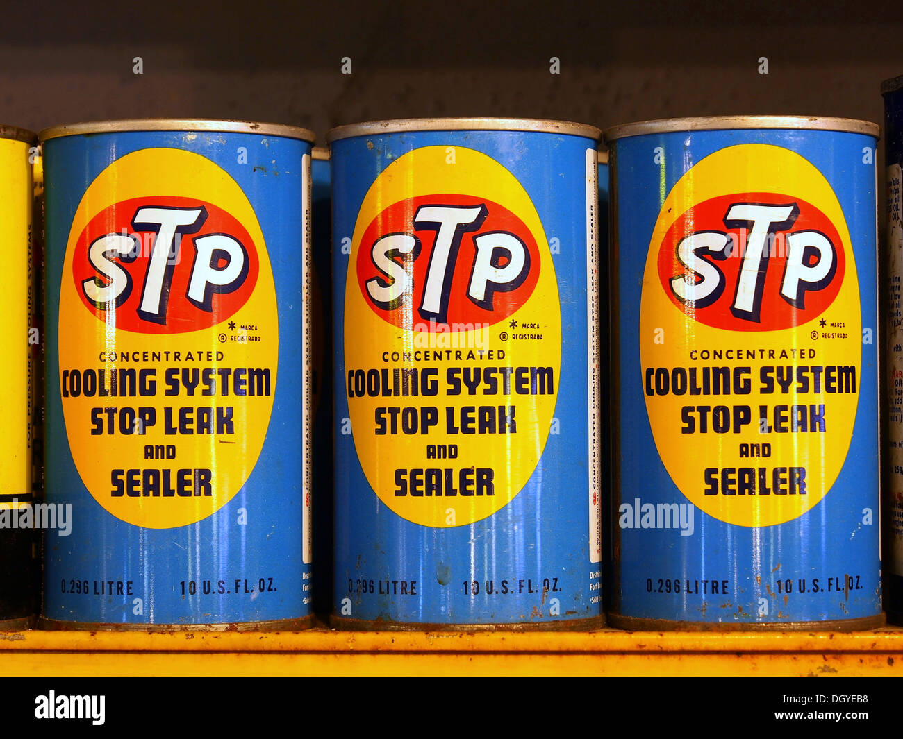 STP Cooling, Stop Leak, and Sealer cans are vintage products once used ...