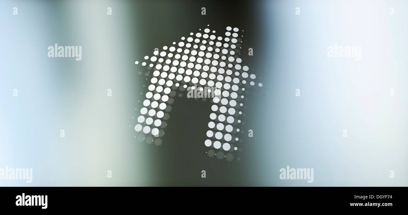 Spotted graphic of a house against a gradient background Stock Photo ...