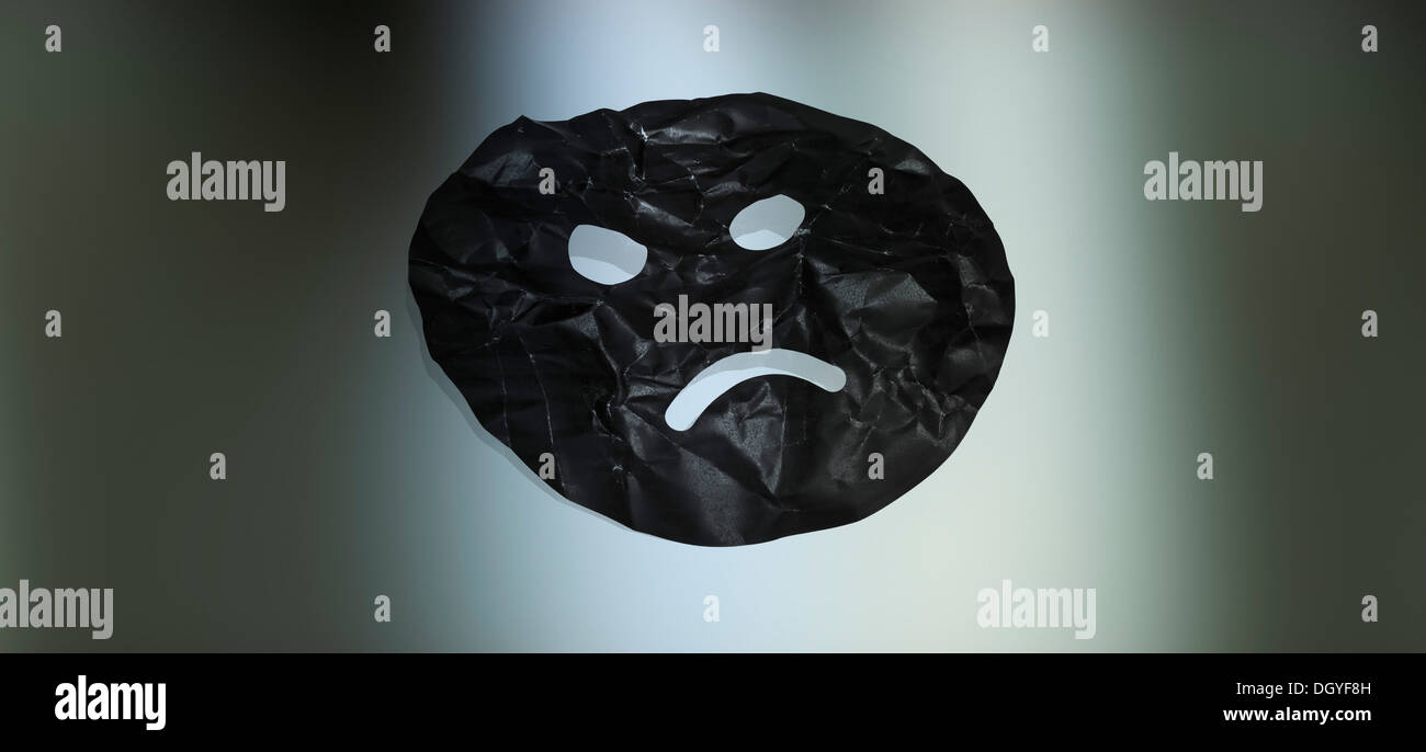 Graphic of a sad face against a gradient background Stock Photo - Alamy