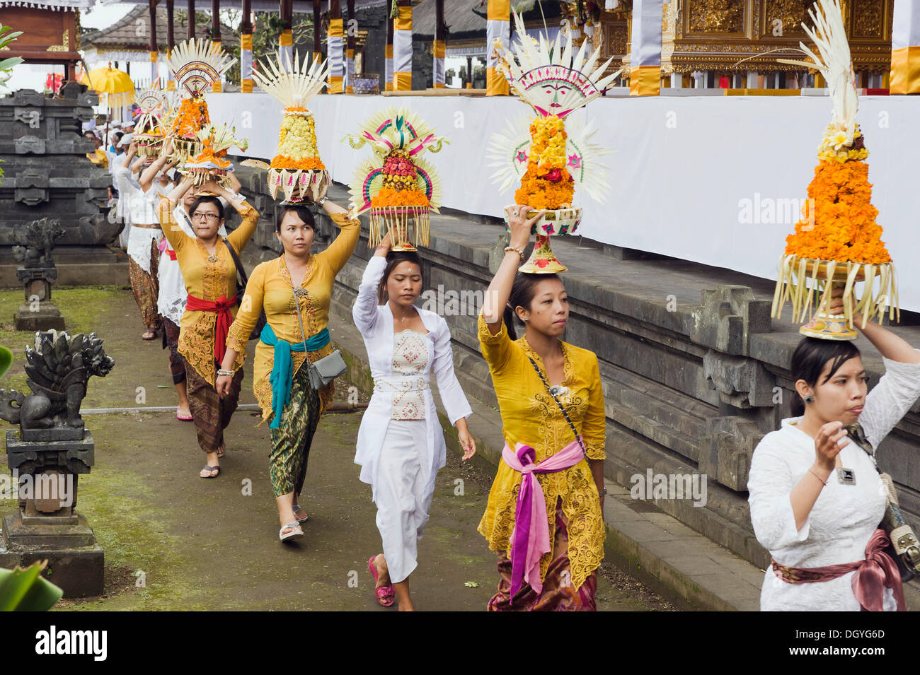 Procession at Besakih Temple and pilgrimage shrine at the foot of Mount ...