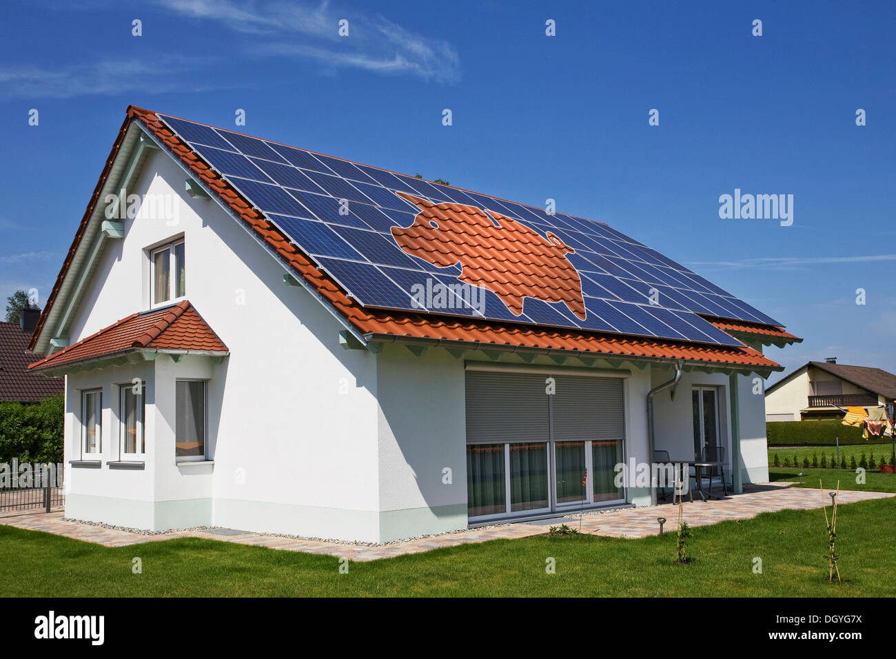 House with solar panels on the roof Stock Photo - Alamy