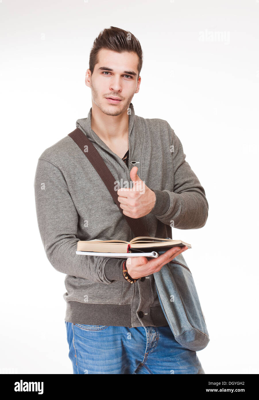 Portrait of a relaxed handsome young male student Stock Photo - Alamy