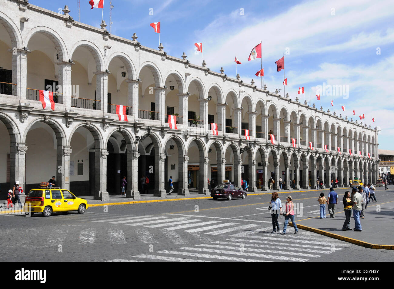 Municipalidad administrative building, Plaza de Armas square, Arequipa ...