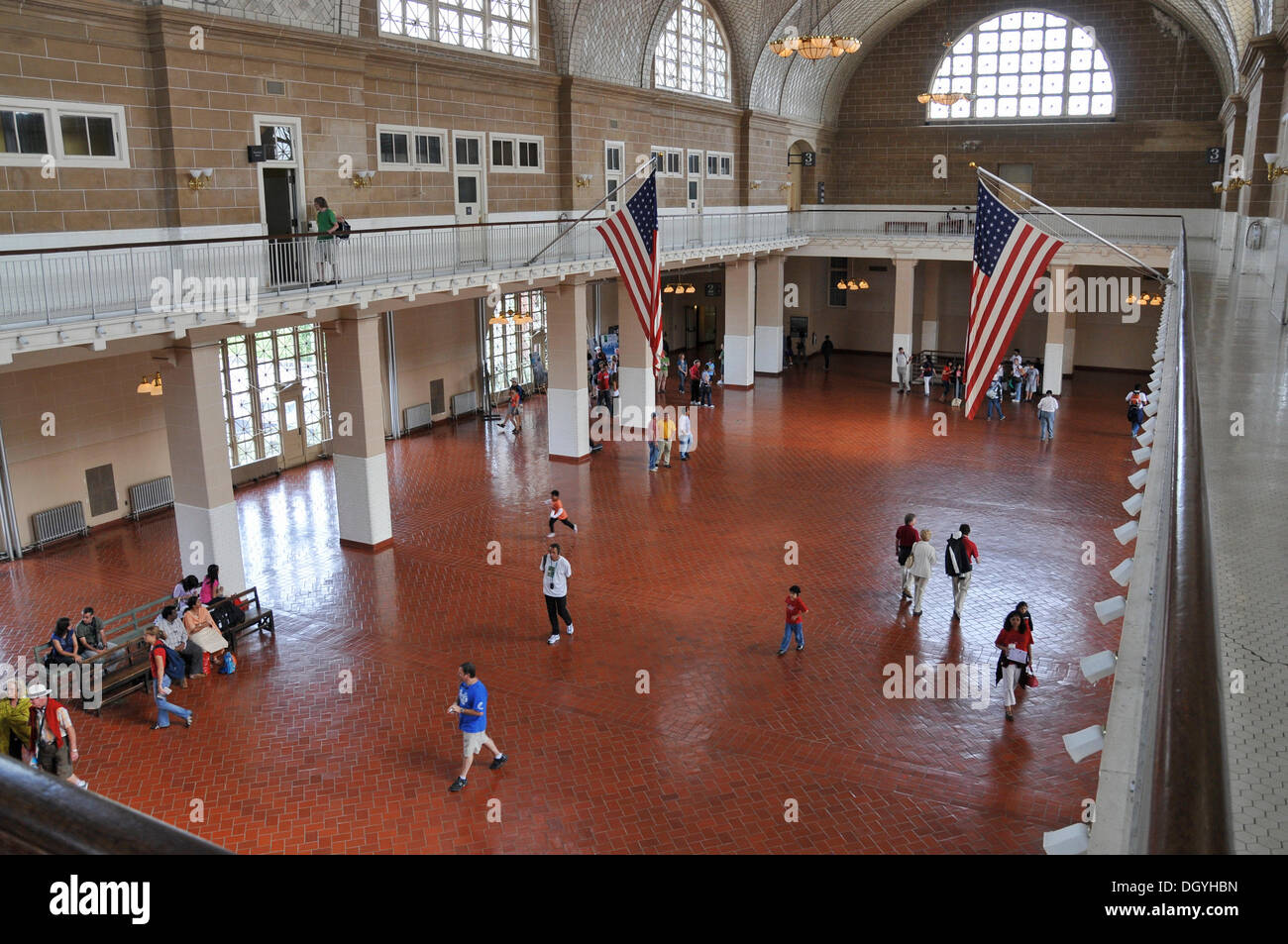 Interior of Registry Room, Immigration Museum, Ellis Island, New York ...