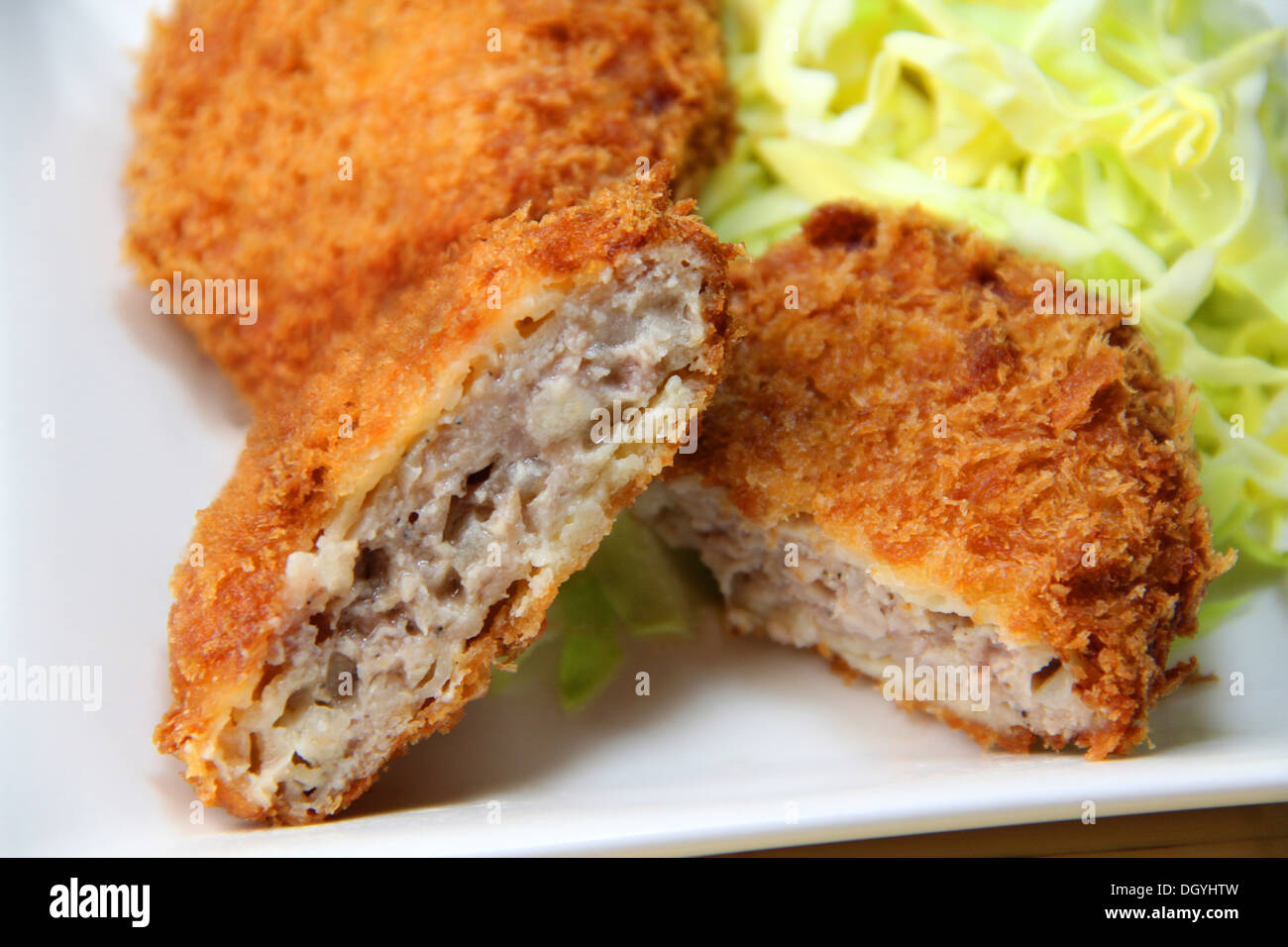 Deep fried ground meat cutlet Stock Photo - Alamy