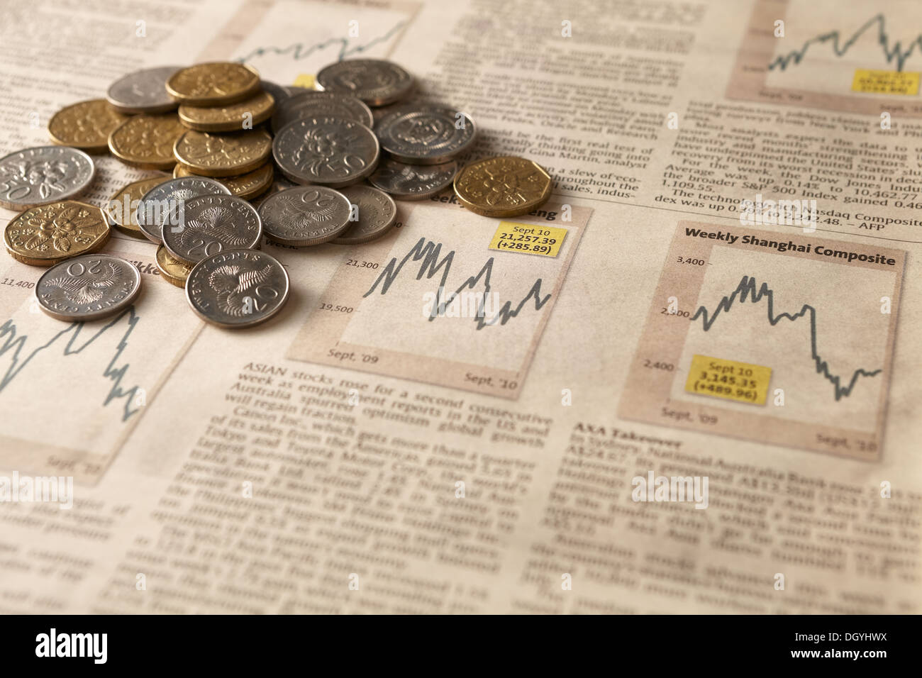 Business investment concept of stock and share market with money Stock ...