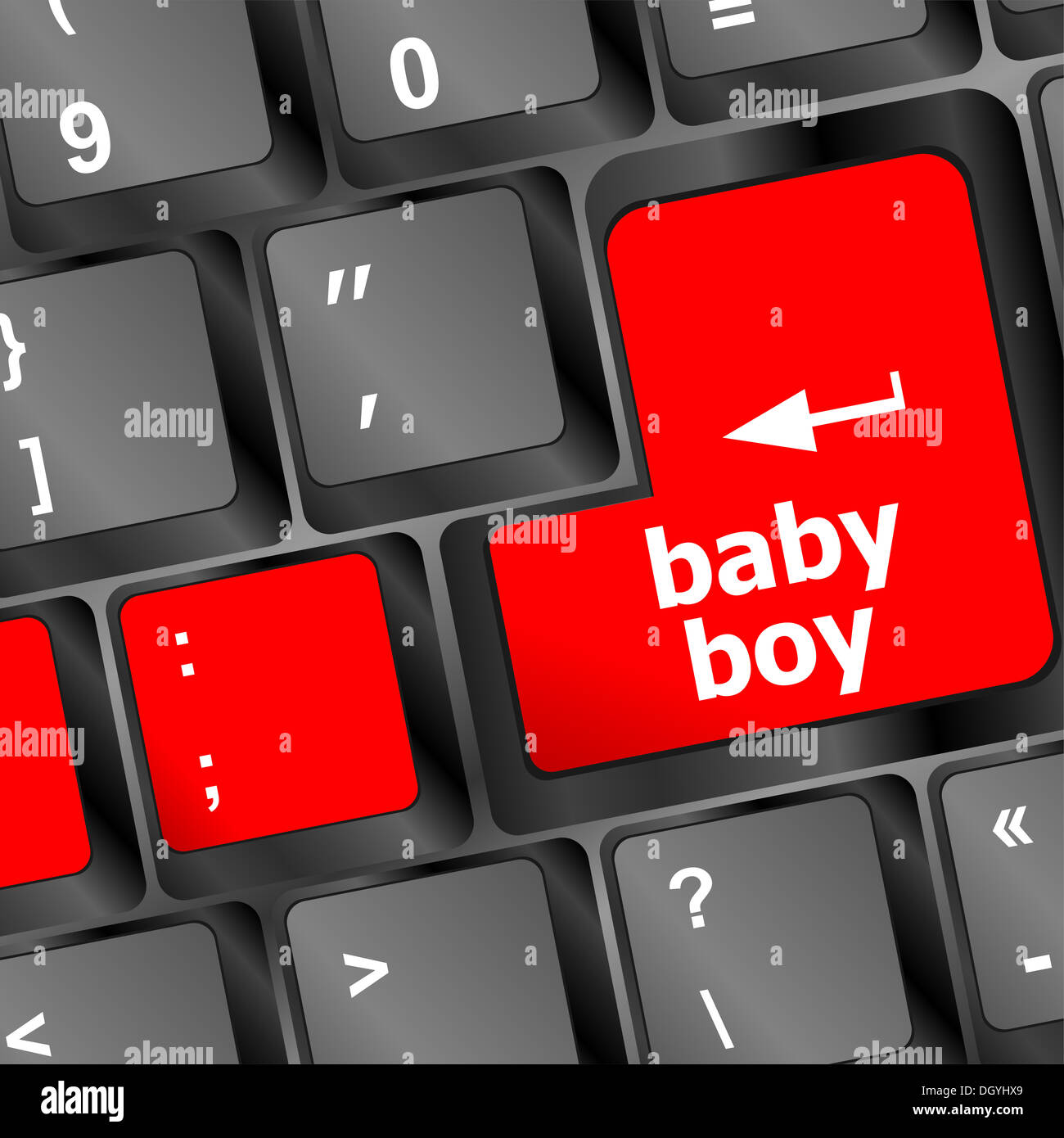 baby boy message on keyboard enter key Stock Photo - Alamy
