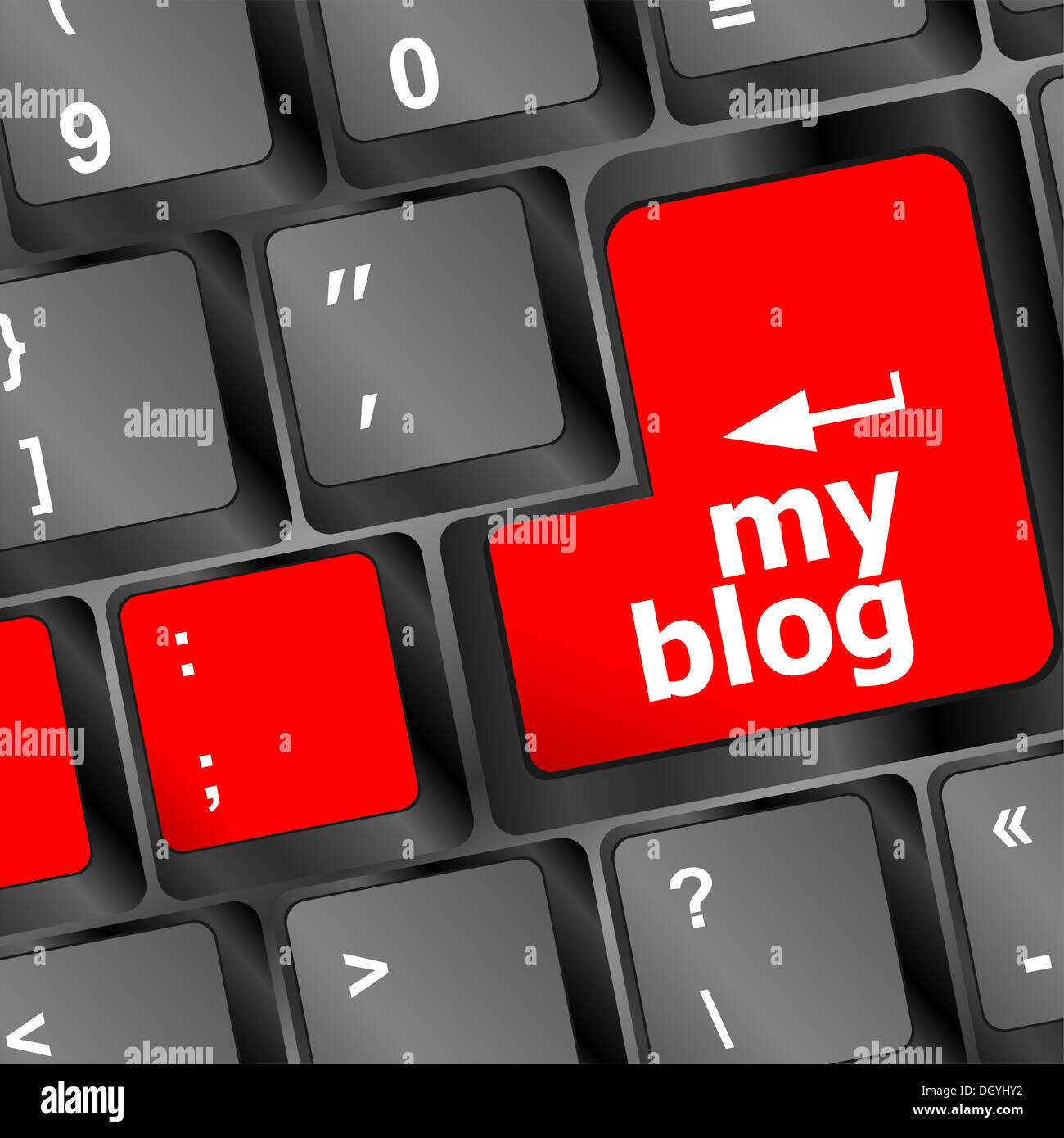 My blog button on the keyboard key close-up Stock Photo - Alamy