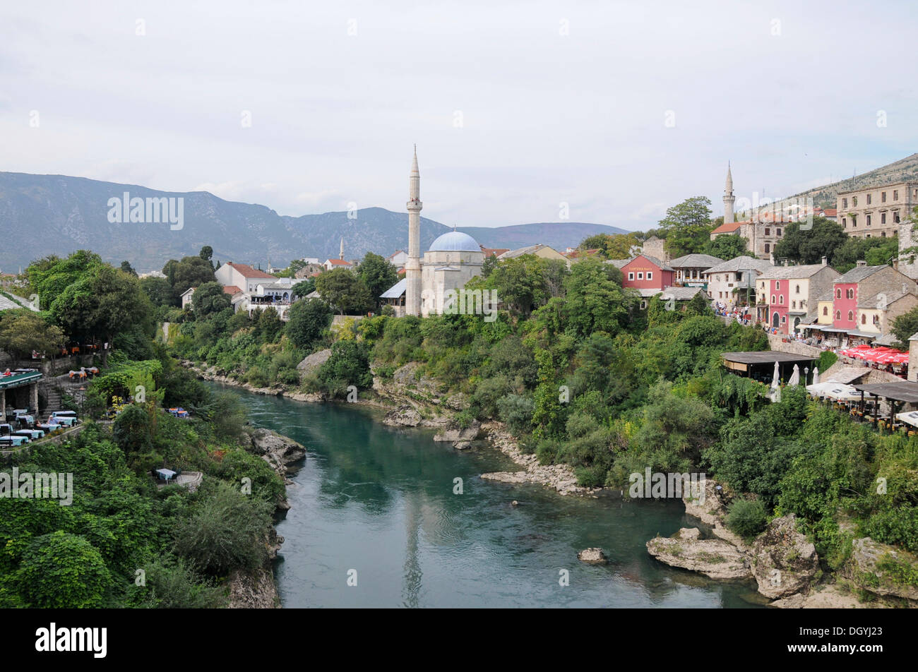 Historic town centre, Karadjoz Beg Mosque, Mostar, Herzegovina, Bosnia ...
