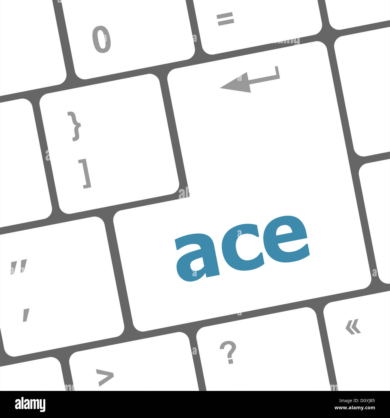 ace on computer keyboard key enter button Stock Photo - Alamy